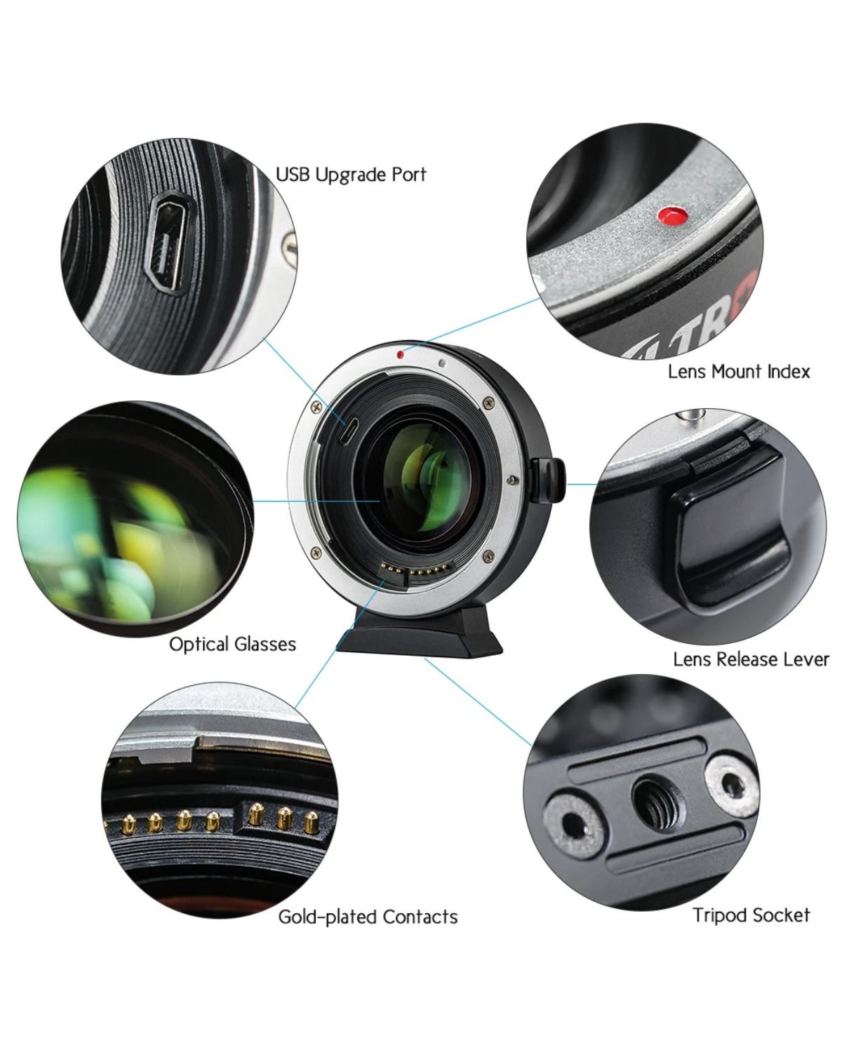 Viltrox EF-EOS M2 Адаптер для усиления фокусного расстояния с автофокусом 0.71x для объектива ...