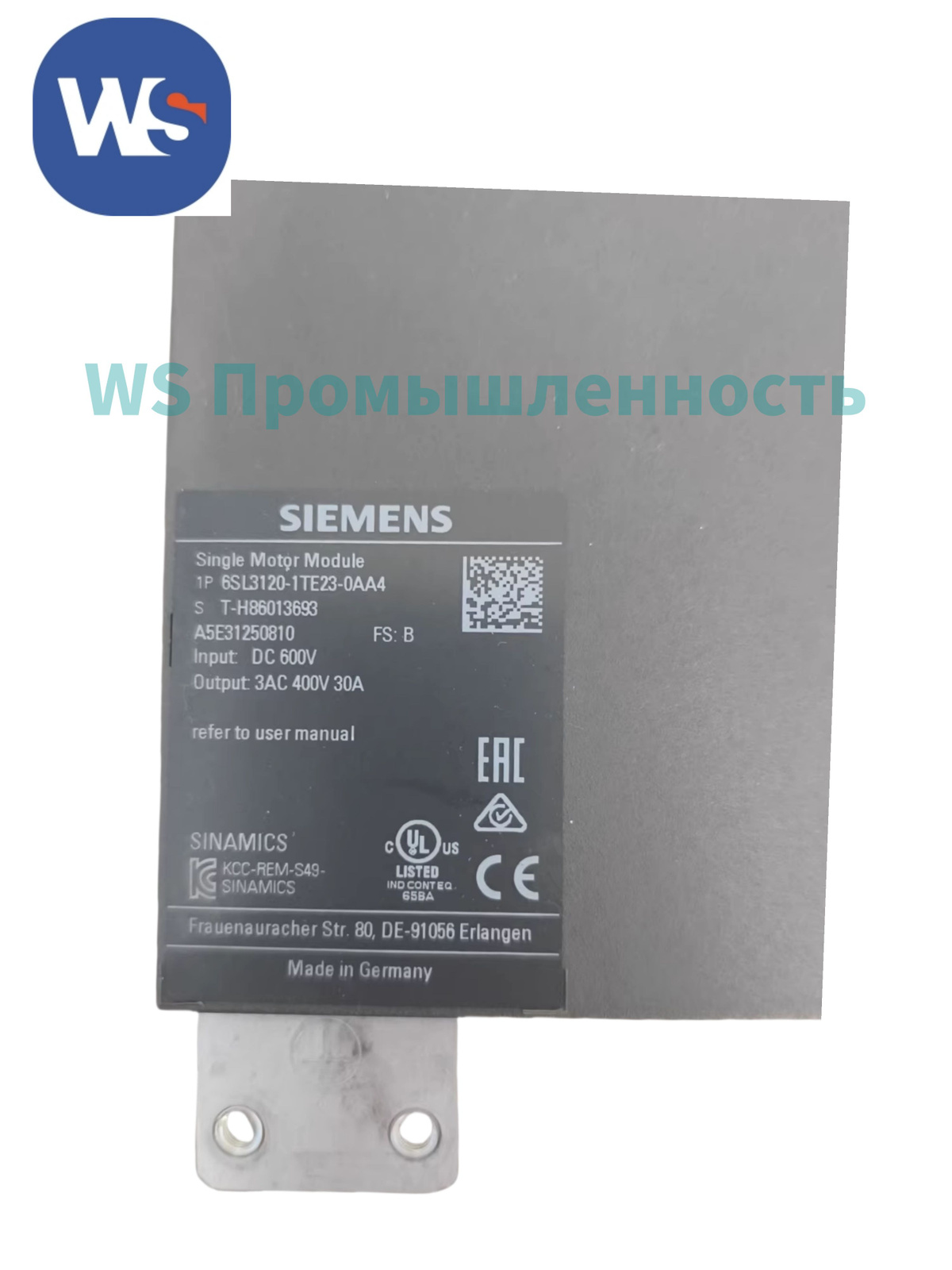 SIEMENS 6SL3120-1TE23-0AA4 совершенно новый SINAMICS DC 600V купить на ...