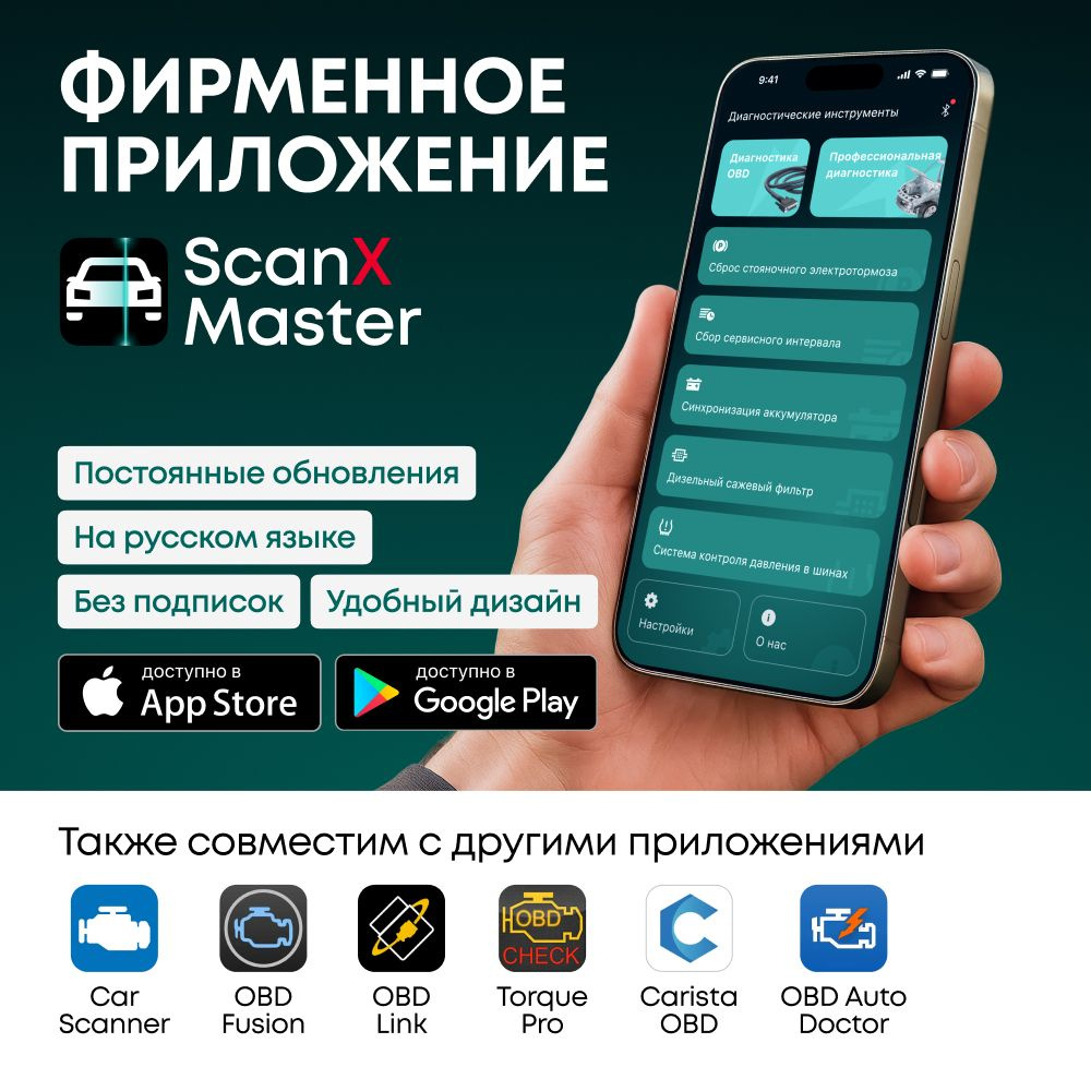 ROKODIL / OBD2 сканер для диагностики автомобилей профессиональный / ScanX Master, Bluetooth 5.2 ...