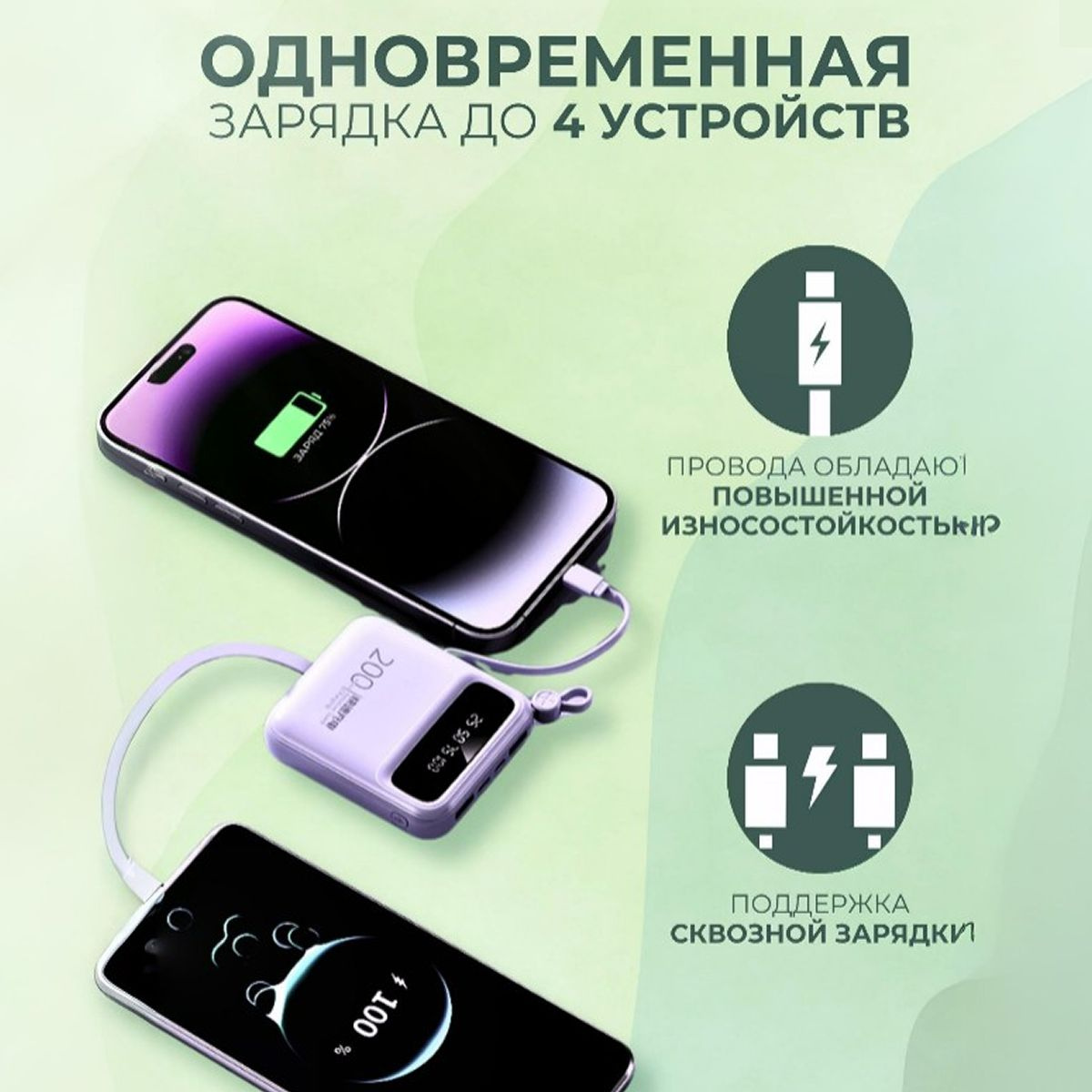 Внешний аккумулятор (Power Bank) ZOMN повербанки 10000 купить c ...