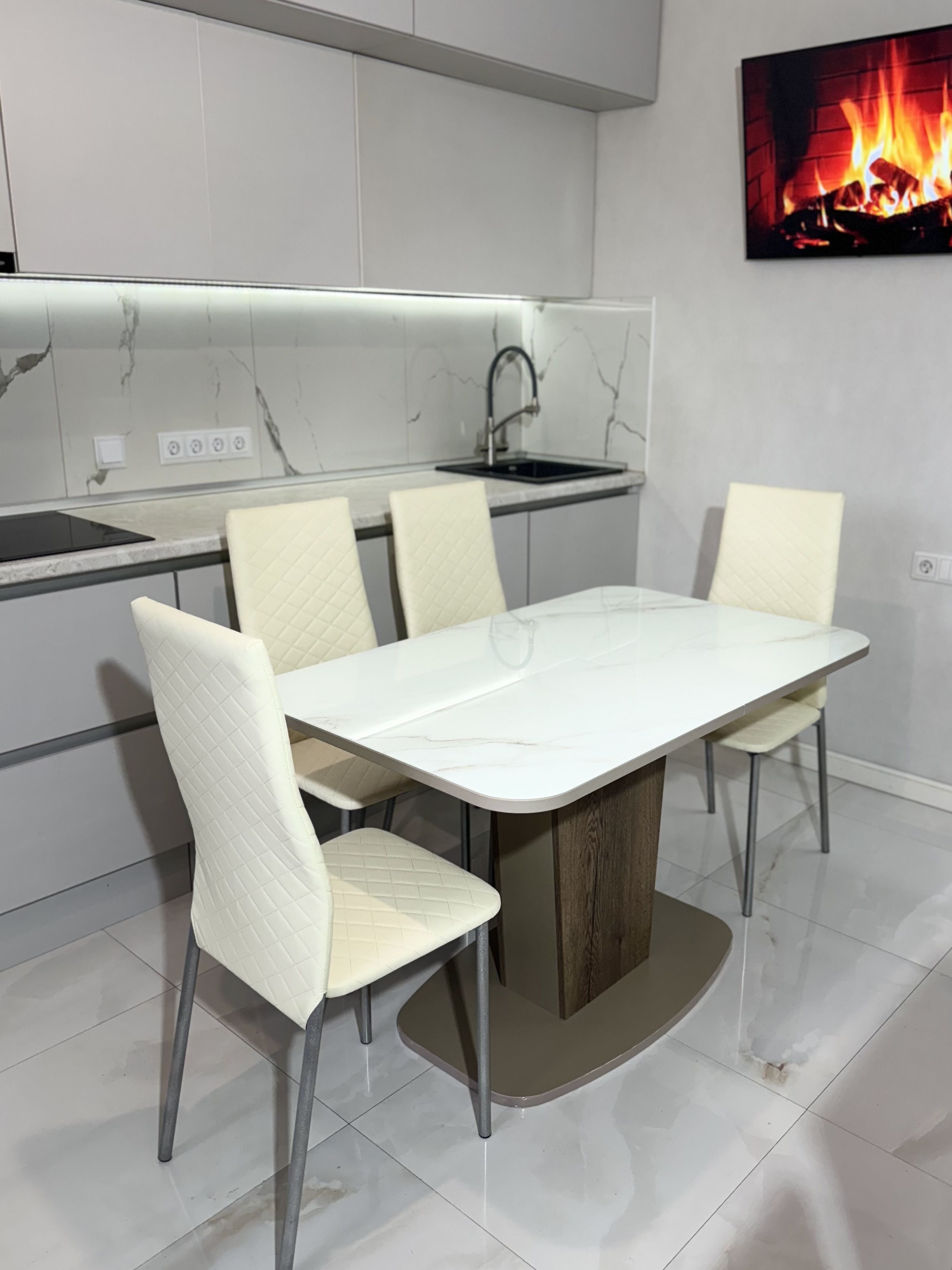 Кухонный стол и стулья комплект , Обеденная группа купить на OZON по ...