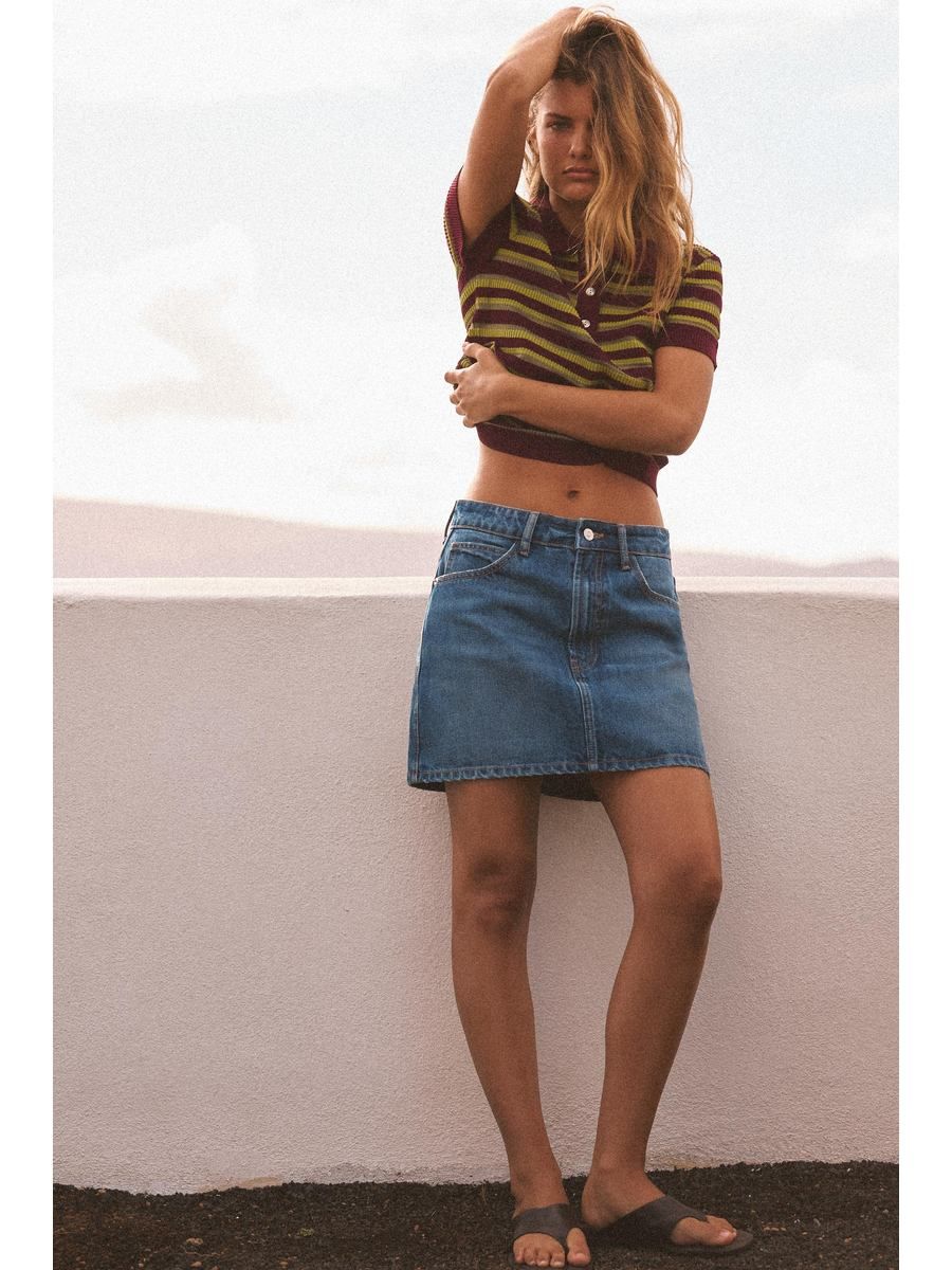 Юбка Женский Zara голубой, размер 48, 50 На любой сезон купить c ...