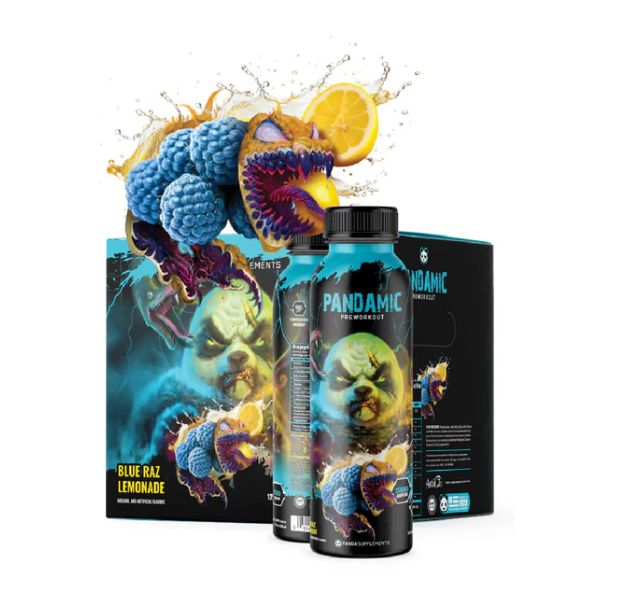 Готовый предтреник RTD Pandamic Blue Raz Lemonade (Panda Supps) 355 мл ...