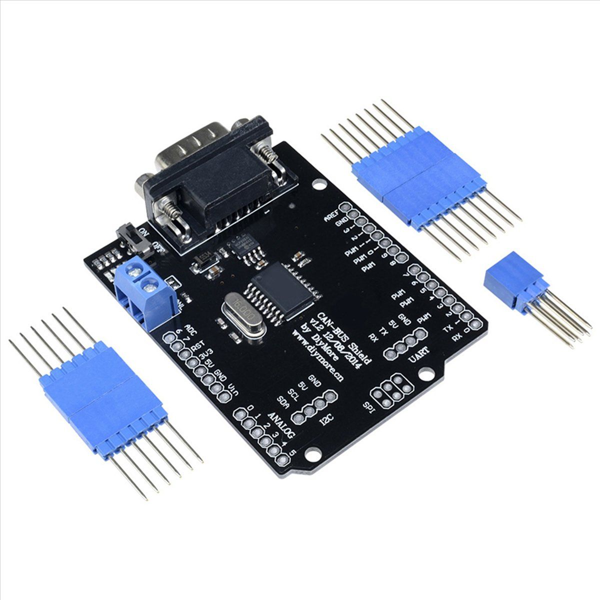 2X MCP2515 CAN Bus Shield Board SPI Interface Connector Extension ...