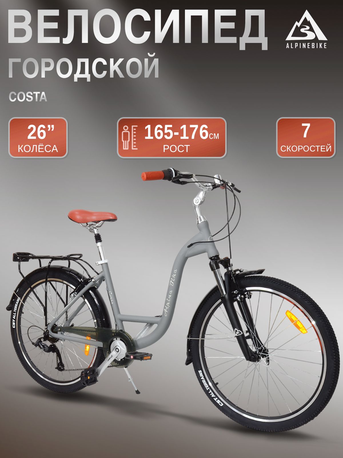Велосипед Alpine Bike Costa, 26", городской, 7 скоростей купить на OZON ...