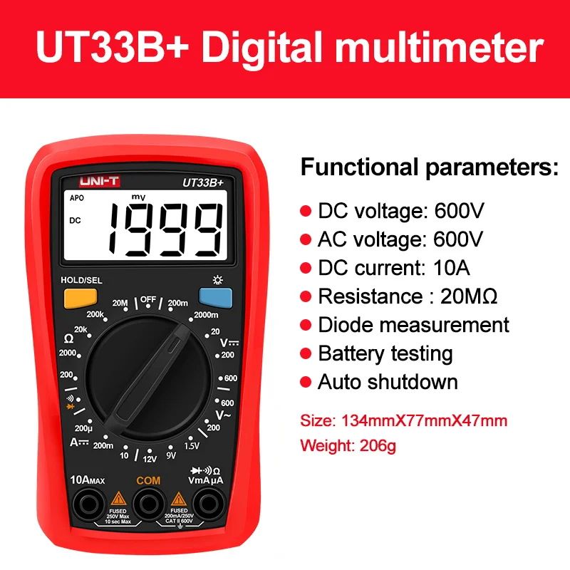 UNI-T UT33A+ Digital Multimeter UT33D+ UT33C+ UT33B+ Размер ладони ...