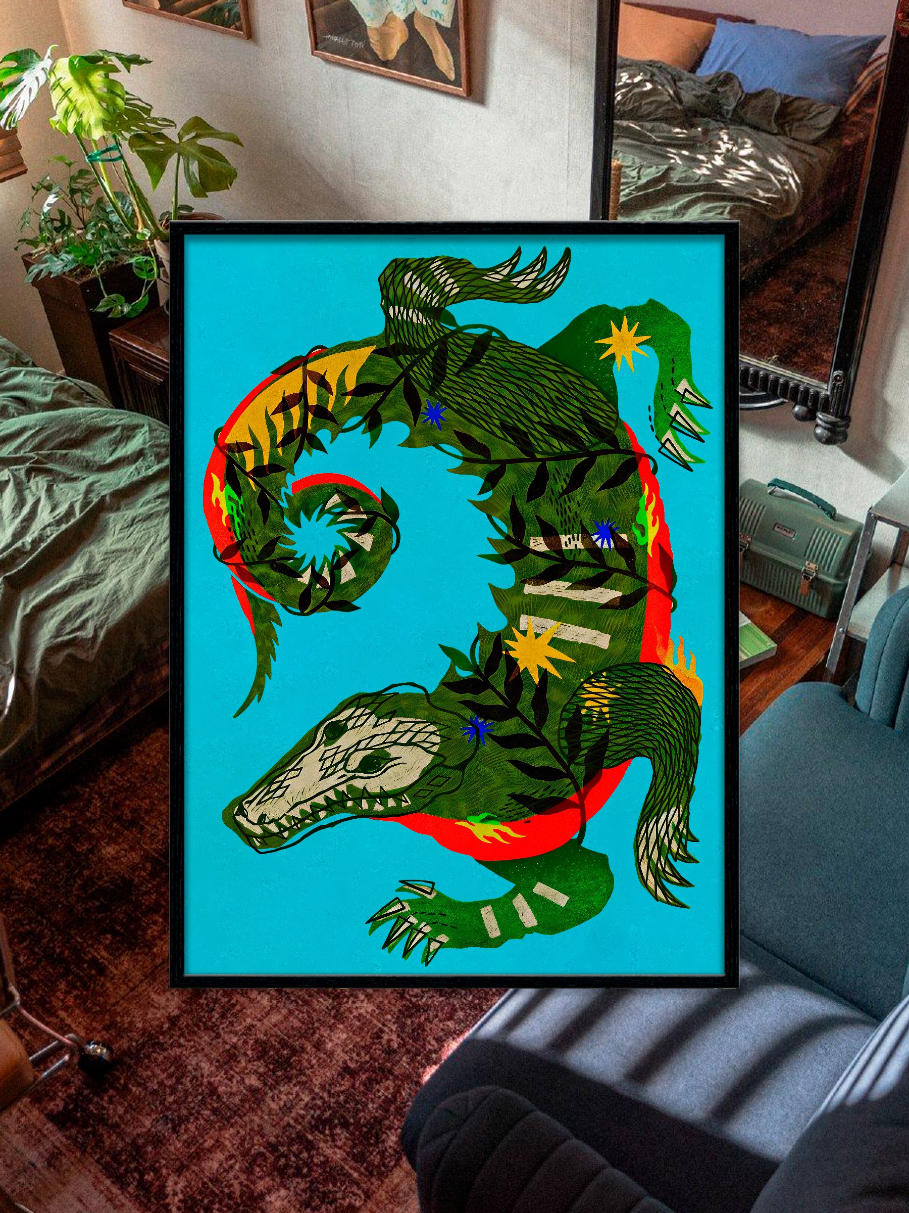 Постер Арт, Абстракция Alligator Guardian, 40 30 купить c доставкой на ...