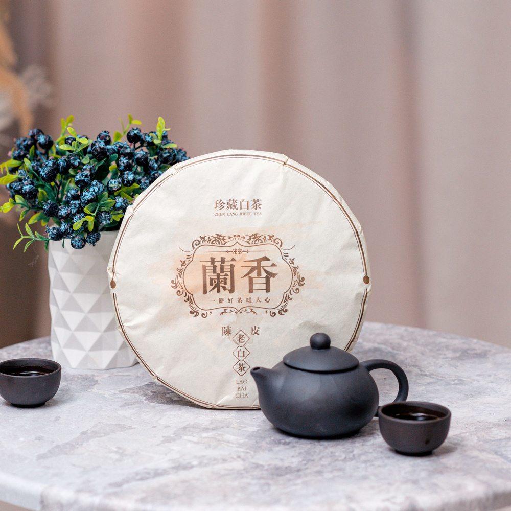 Белый Китайчкий чай с кожурой мандарина Shoumei 300грамм + подрочная ...