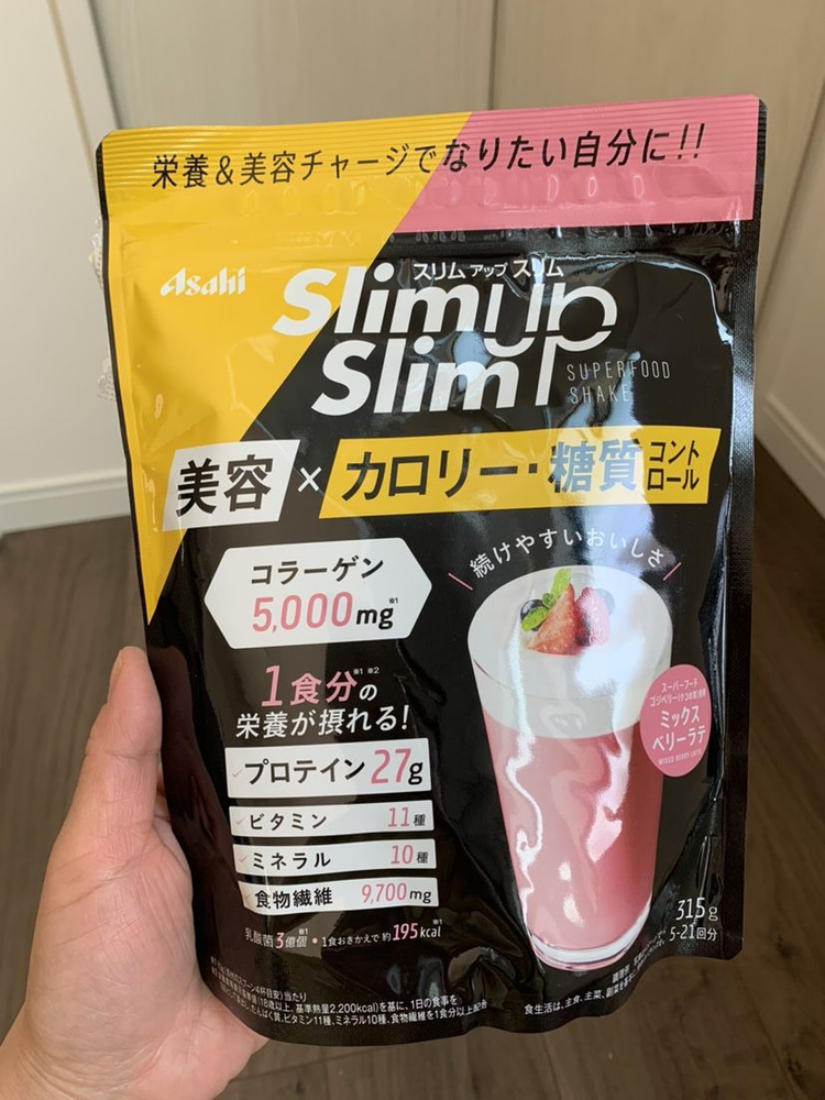 Asahi Slim Up Slim Superfood Shake Mixed Berry Latte протеиновый ...