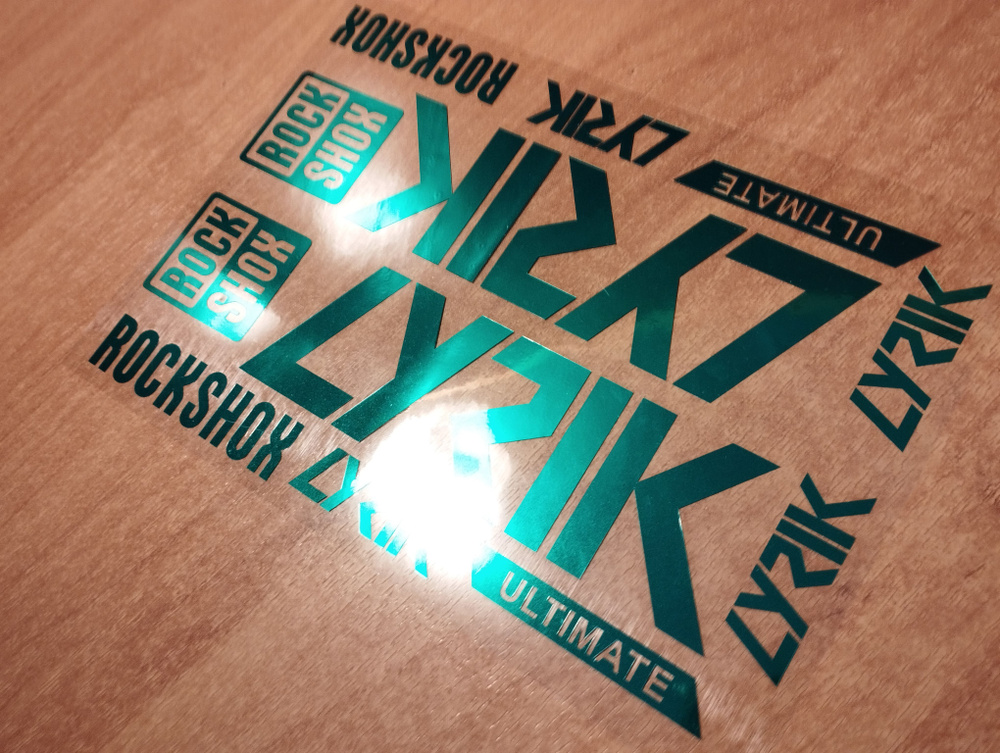 Rock shox Lyrik наклейки для велосипеда на вилку зеленый зеркальный ...