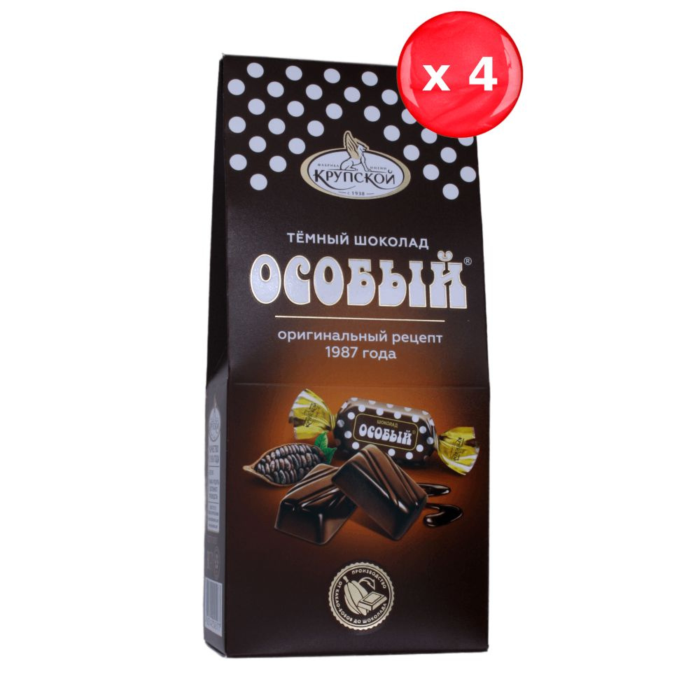 Конфеты шоколад Особый мини ф. им. Крупской 146 г, набор из 4 шт ...