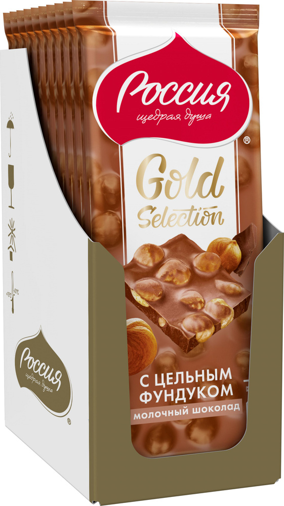 Шоколад Россия - Щедрая душа! Gold Selection, молочный с фундуком, 85 г ...