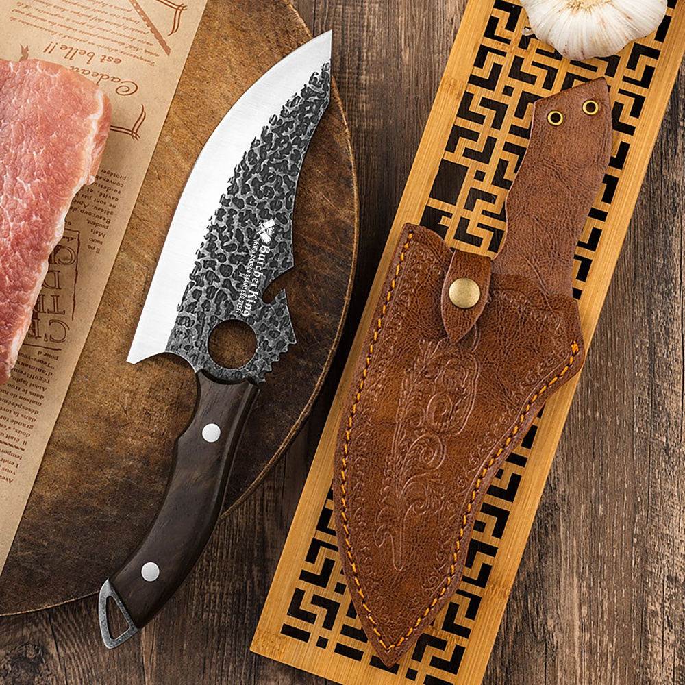 Купить Кованый кухонный нож - топорик Butcher King. Нож для разделки ...
