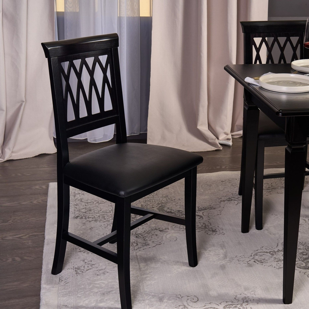 Стул деревянный ГАБРИ, массив бука, тон черный - купить с доставкой по ...