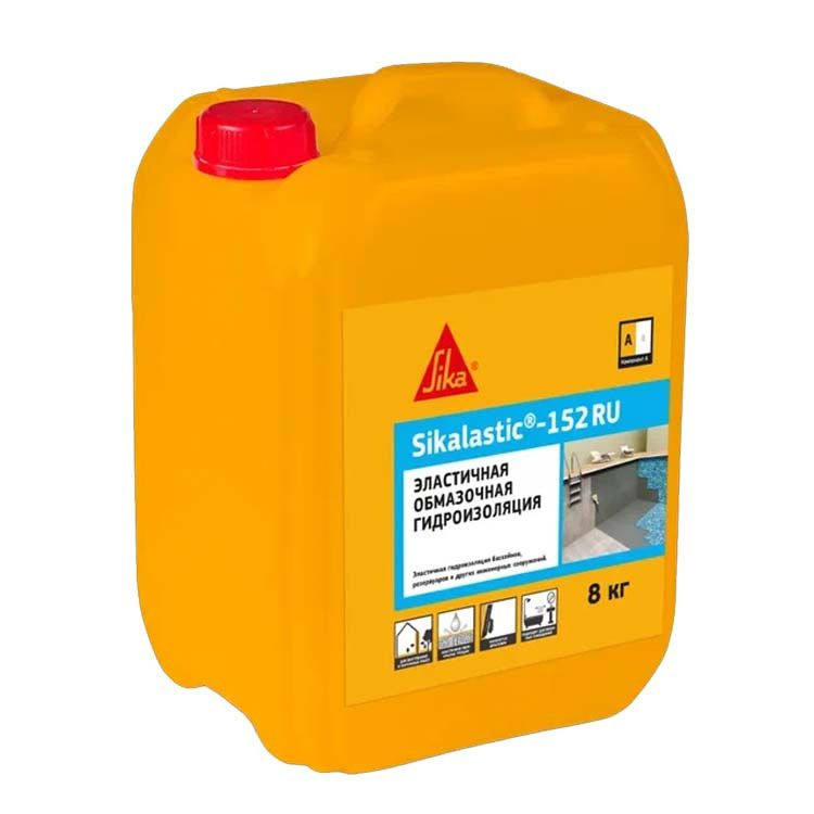 Гидроизоляция двухкомпонентная Sika Sikalastic-152 компонент А 8 кг ...