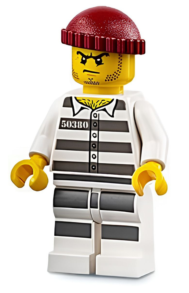 Минифигурка Lego City Sky Police - Jail Prisoner 50380 Prison Stripes ...