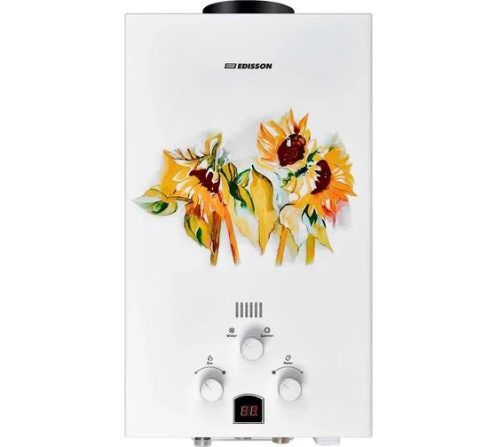 Водонагреватель газовый проточный Edisson E 20 GD Подсолнухи купить на OZON по низкой цене ...