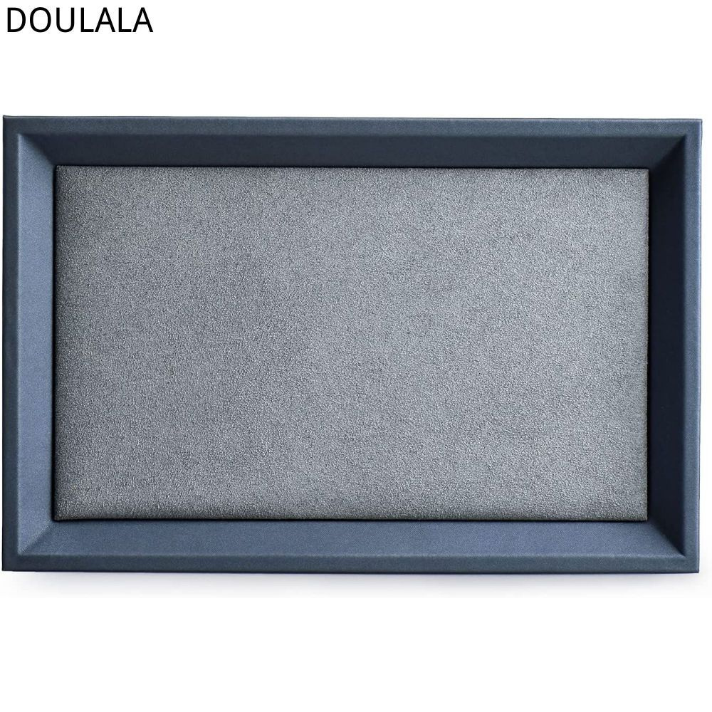 DOULALA Кожаный Плоский Лоток Для Ювелирных Изделий Премиум-класса, Органайзер Для Демонстрации ...