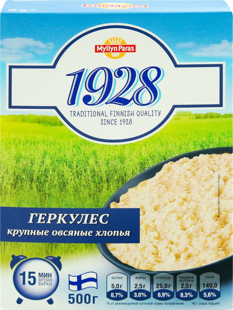 Хлопья овсяные MYLLYN PARAS Геркулес крупные, 500г - купить с доставкой ...