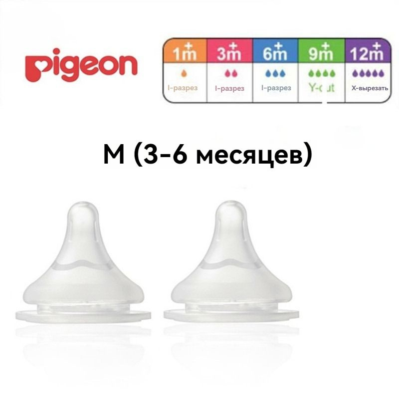 Силиконовые соски для детей Pigeon 3.0 поколение-тот же стиль,2 шт ...