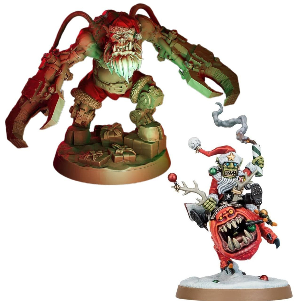 Warhammer 40000.Santa-Orc Klawz, Da Red Gobbo and Bounca. Санта- Орк ...