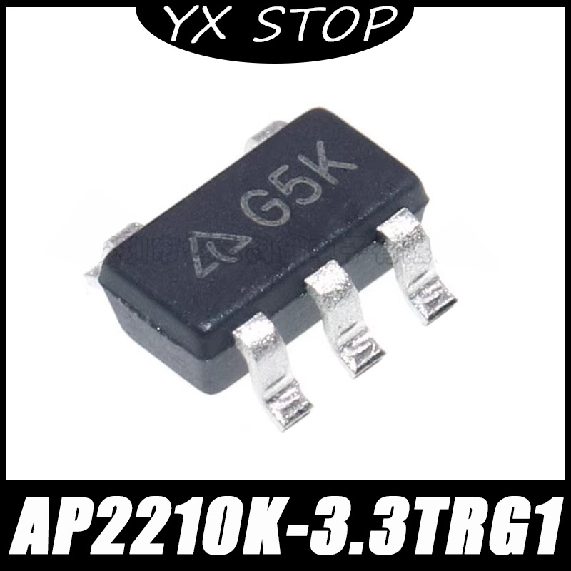 10шт AP2210K-3.3TRG1 Микросхема линейного регулятора G5K SOT-23-5 с ...