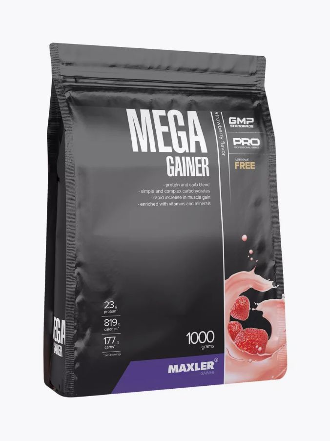 Гейнер Mega Gainer 1000гр Клубника купить на OZON по низкой цене ...