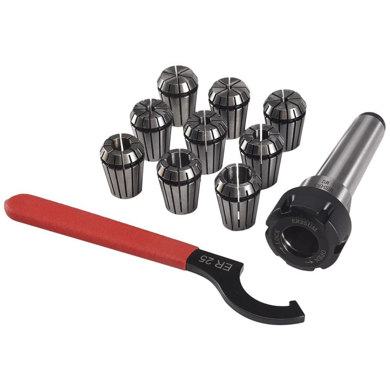 9 шт пружинных цанг Er25 + 1 Mt3 цанговый патрон с конусом Морзе совместим фрезерного станка ЧПУ ...