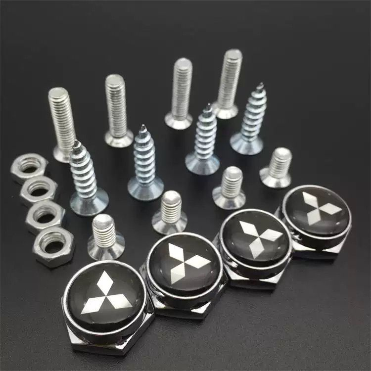 Комплект болтов крепления номерного знака с логотипом Mitsubishi. 4 шт ...
