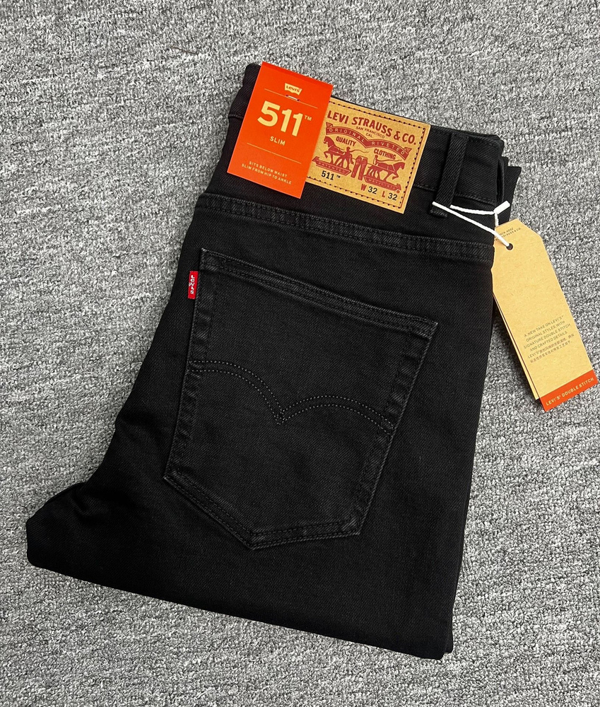 Джинсы Мужской Levi's черный Деним, размер 36 Пуговицы Средняя Не указана На любой сезон ...