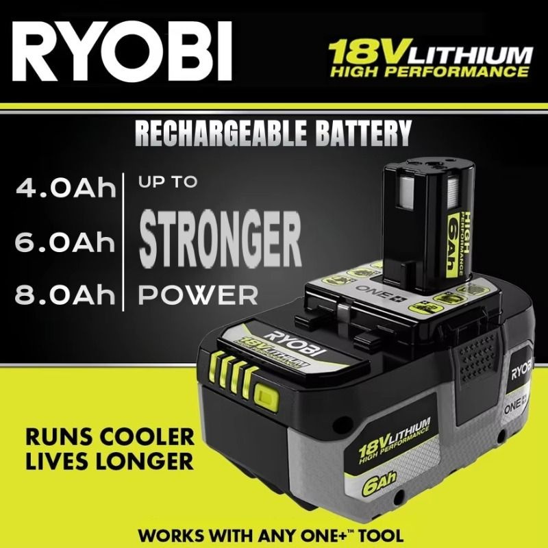 RYOBI 18V ONE + 4.0ah 6.0ah 8.0ah Литий - ионные высокопроизводительные аккумуляторы для ...