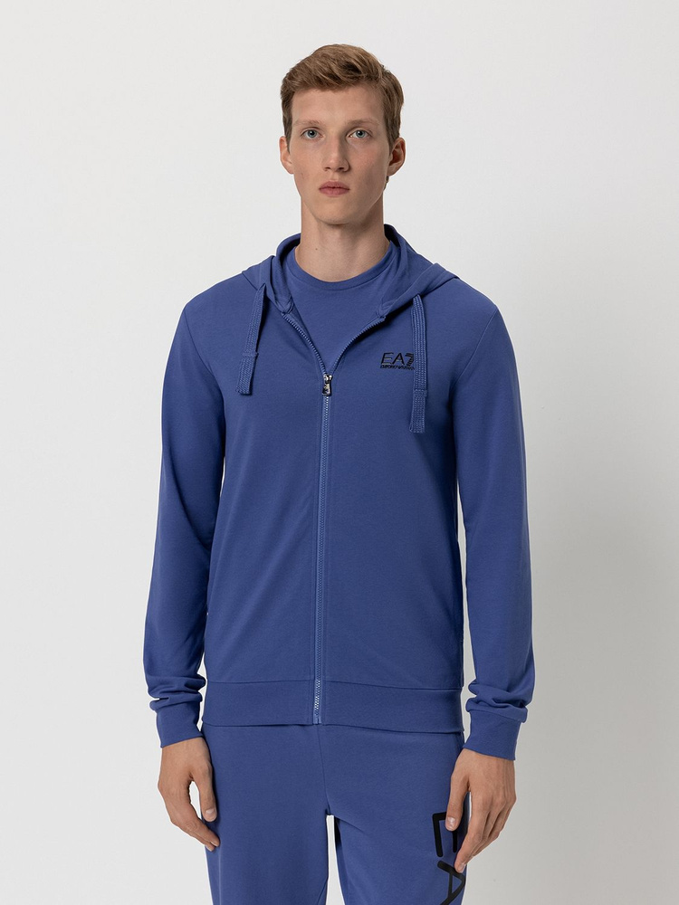 Толстовка Мужской EA7 синий Хлопок, размер 54, 56 Логотип Камбоджа купить c доставкой на OZON по ...