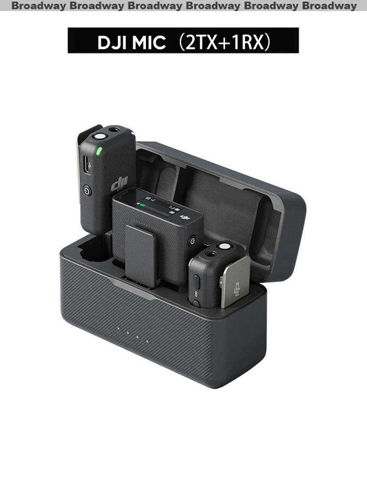 DJI Микрофон для фото и видеокамер Mic (2TX + 1RX + Charging Case), черный матовый купить на ...