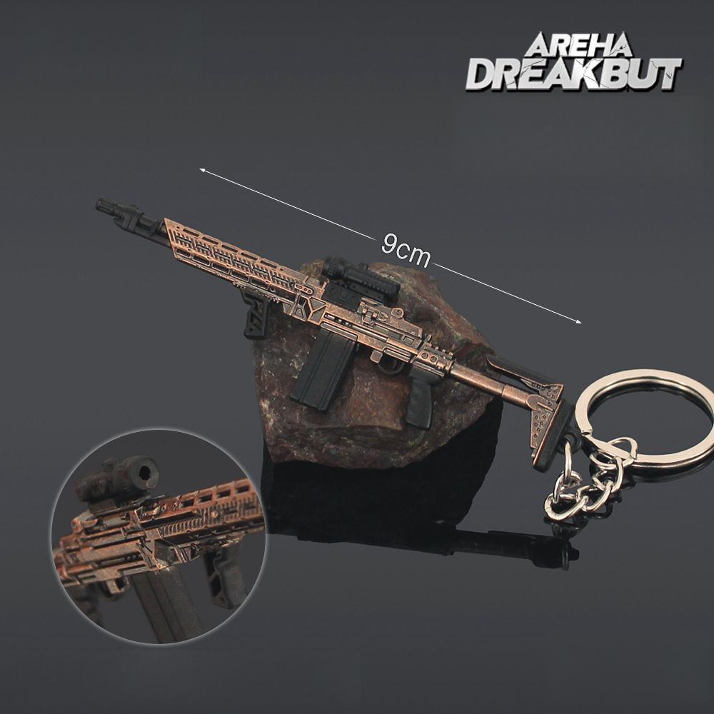 Металлический брелок Arena Breakout "MK14 Марксманская Винтовка" - Мини-модель оружия 9 см, PUBG ...