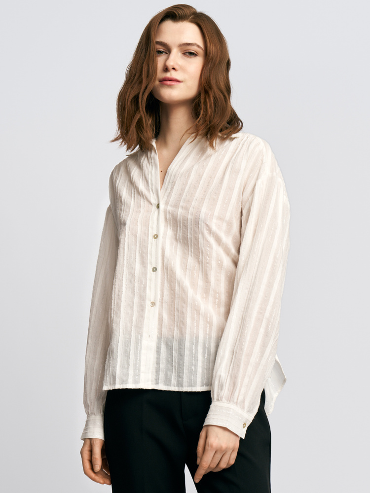 Рубашка Женский Zolla белый Хлопок, Полиэстер, размер 42 Китай, рост 164-176 купить c доставкой ...