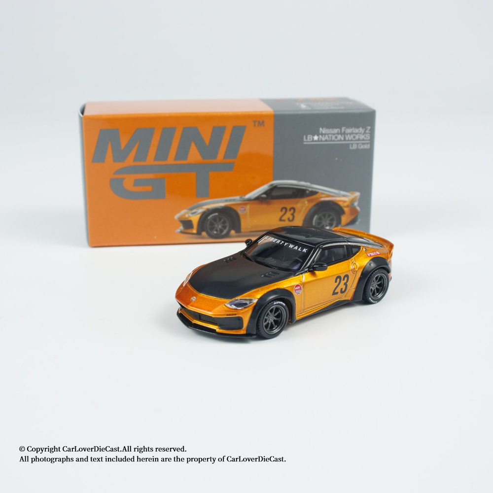 Машинка Mini gt 1/64 #782 Nissan Fairlady Z LBwk Gold Die-cast Alloy Car Model Collection Gift ...