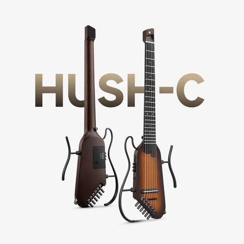 Donner HUSH-C BN дорожная гитара безголовая бесшумная гитара со съемной рамой для фортепиано ...