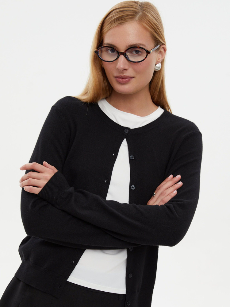 Кардиган Женский nice&easy черный Вискоза, Полиамид, размер 44 Длинный Китай купить c доставкой ...