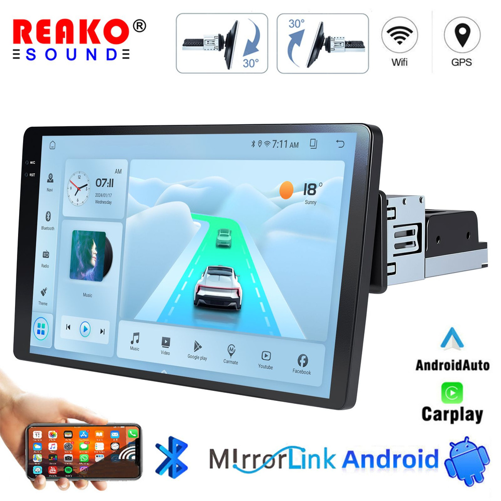 Dykucic Автомагнитола, диагональ: 10.4", 1 DIN, 2.1ГБ/32ГБ купить на OZON по низкой цене ...