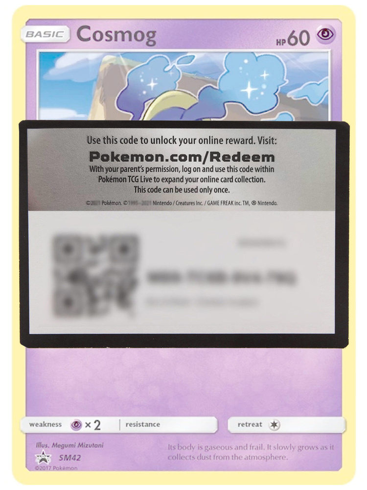 Покемон карты коллекционные /Карта блистера Cosmog Sun & Moon Burning ...