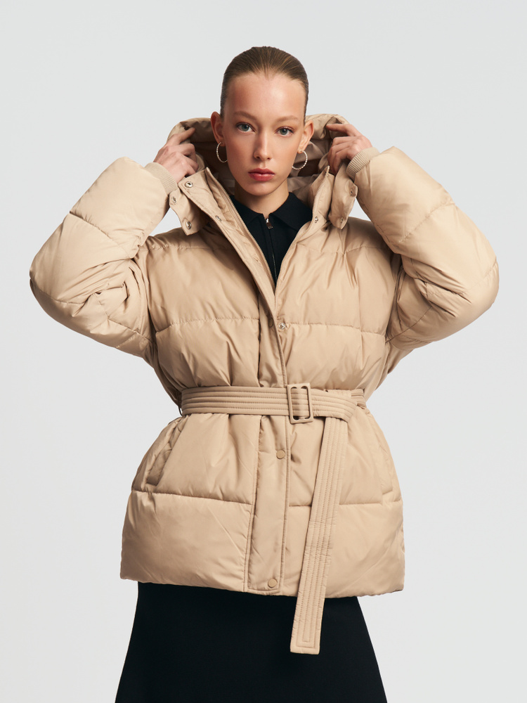 Куртка Женский Zolla бежевый Полиэстер, размер 50 Длинный Зима Китай купить c доставкой на OZON ...