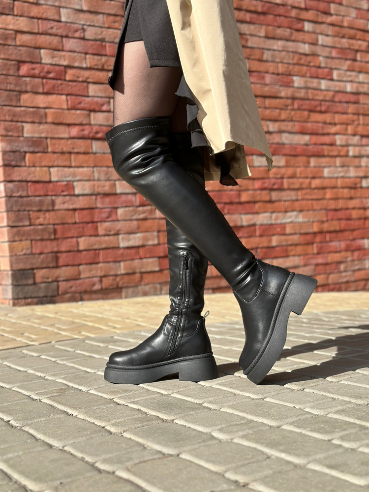 Ботфорты Женский Ultimate shop, размер 39 антрацитовый Еврозима R ...