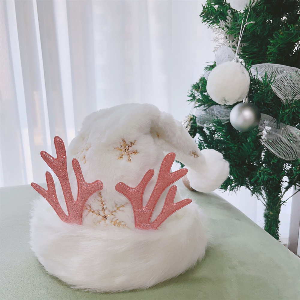 Новогодняя шапка с рогами оленя купить c доставкой на OZON по низкой ...