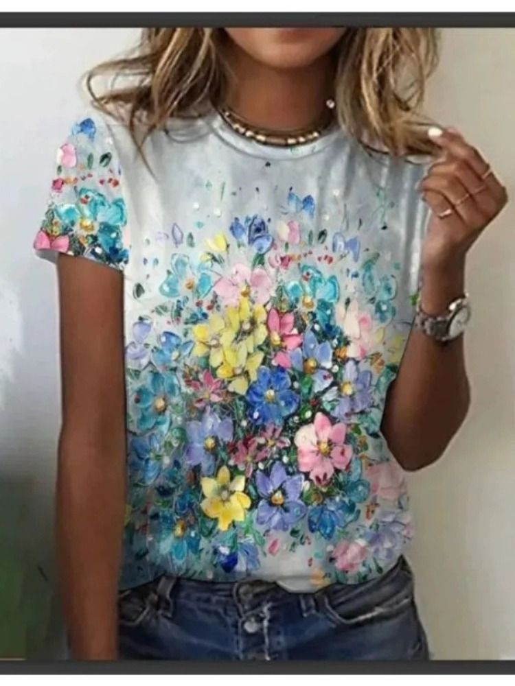 Футболка Женский амарантовый Короткий, размер 64, 66 Полиэстер FR Животные свободный ...