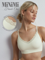 Топ Женский Minimi светло-розовый, размер 46, 48 В рубчик Китай Без застежки Однотонный купить c ...