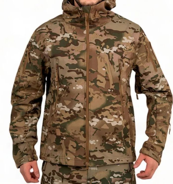 Куртка Мужской ESDY камуфляж Softshell, размер 44 Демисезон свободный Китай (Тайвань) купить c ...