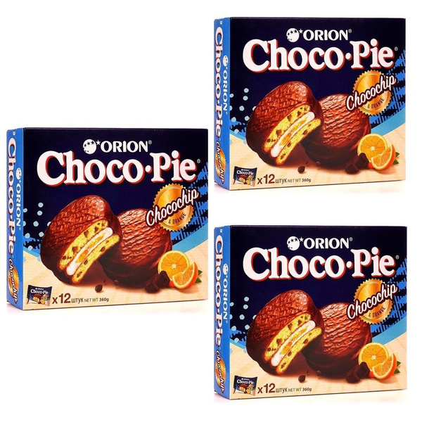 Choco Pie Печенье Orion Апельсин , 360 г, 3 уп. купить на OZON по низкой цене (2503556989)