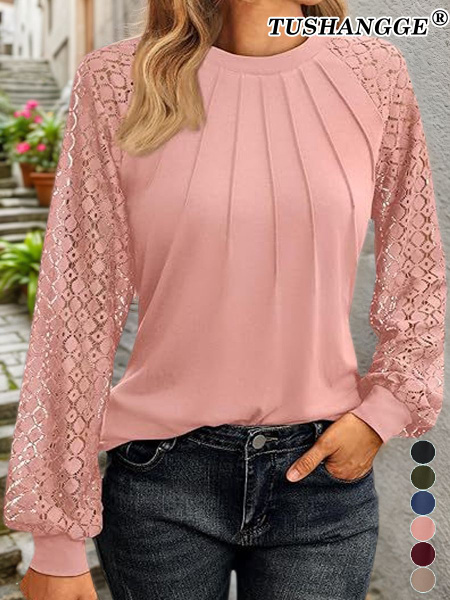 Лонгслив Женский TUSHANGGE бело-розовый Длинный, размер 54 Полиэстер свободный Однотонный ...