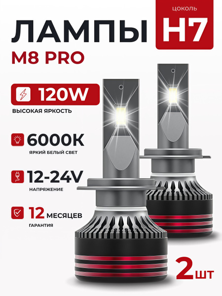 Лампа автомобильная MADINSON 12В/24 В, 2 шт. M8PRO H7 купить c доставкой на OZON по низкой цене ...