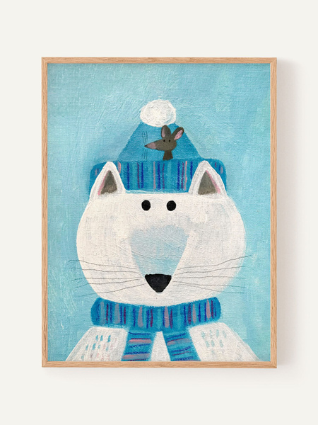 Постер Scanditone Новый год Полярная лиса с мышкой, 70 50 купить c доставкой на OZON по низкой ...